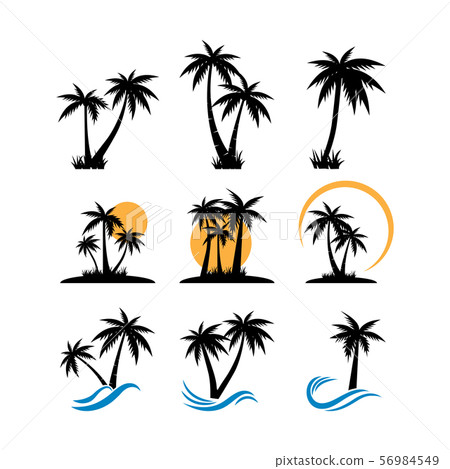 Palm tree graphic design template vector isolated - Stock Illustration ...