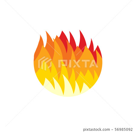 Fireball icon. Red and yellow tongues of flame,... - Stock Illustration ...