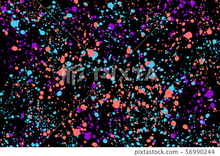 Neon cyan, purple and coral paint splashes - Stock Illustration ...
