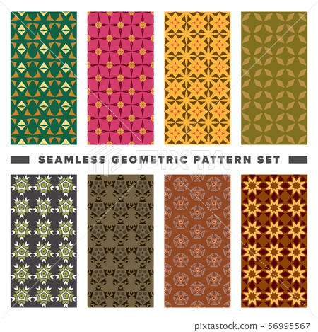 Set of seamless decorative geometric shapes - Stock Illustration ...