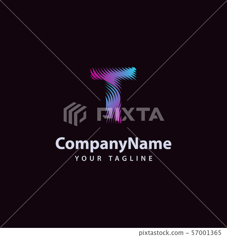 Letter T modern Wave line Logo design template.-插圖素材 [57001365] - PIXTA圖庫