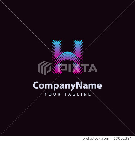 Letter H modern Wave line Logo design template. - Stock Illustration ...