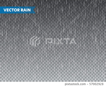 Realistic rain texture on transparent... - Stock Illustration [57002928 ...