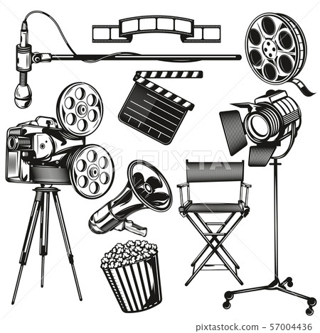 Set of cinema elements - Stock Illustration [57004436] - PIXTA