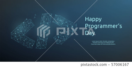Happy programmer day banner with code symbol in - Stock Illustration ...