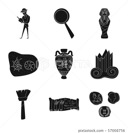 Vector illustration of museum and attributes... - Stock Illustration ...
