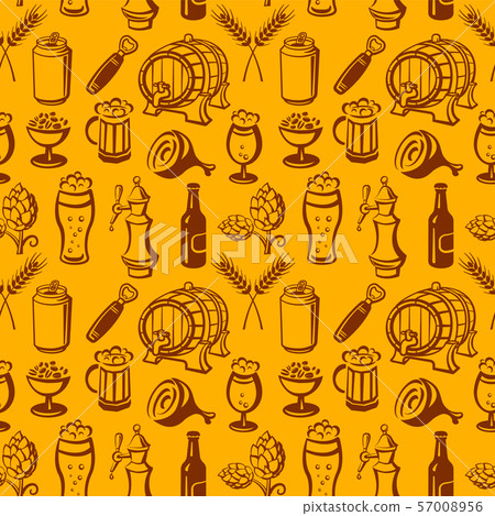 beer seamless pattern - Stock Illustration [57008956] - PIXTA