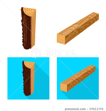 Isolated object of tree and raw logo. Set of... - Stock Illustration ...