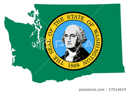 Map flag of the U.S. state of Washington .Vector - Stock Illustration ...