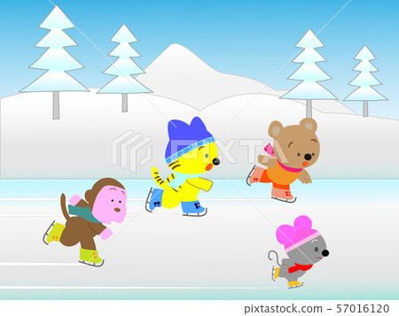 Animal winter sports - Stock Illustration [57016120] - PIXTA