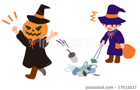 Halloween garbage littering - Stock Illustration [57018037] - PIXTA