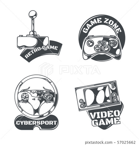 Set of video games emblems, labels, badges, logos. - Stock Illustration ...