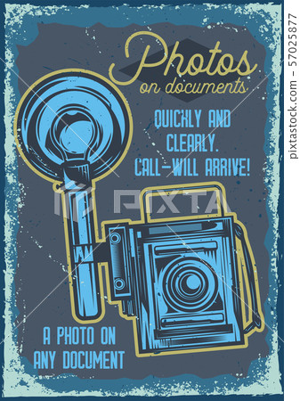 Poster design with illustration of a camera - Stock Illustration ...