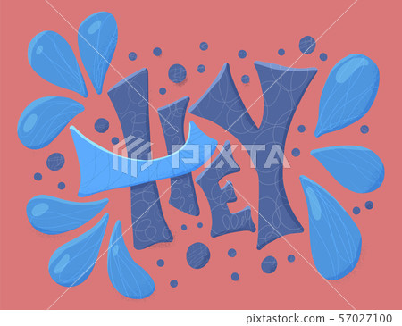 Hey stylized word. Vector stylized text isolated. - Stock Illustration ...