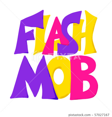 Flashmob stylized text emblem Vector simple design - Stock Illustration ...