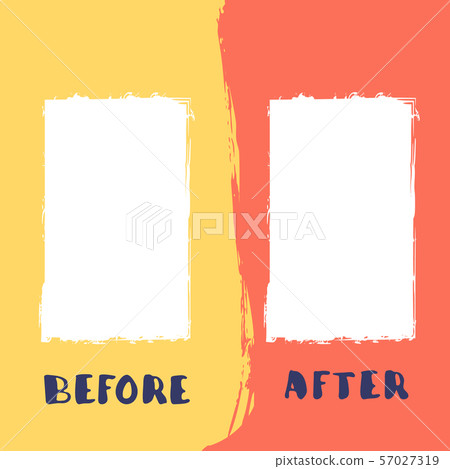 Before and After screen. Banner with empty space. - Stock Illustration ...
