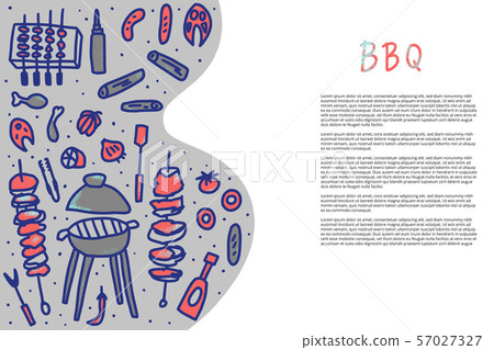 Barbecue composition with text. Vector design. - Stock Illustration ...