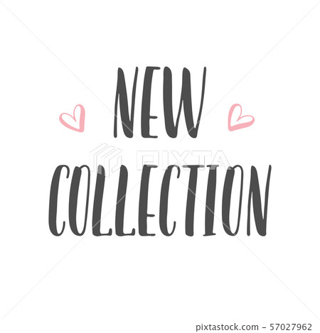 New collection sign with decorative heart, modern - Stock Illustration ...
