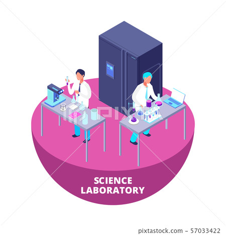 Science laboratory 3d isometric research lab... - Stock Illustration ...