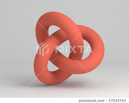 Geometrical representation of red torus knot - Stock Illustration ...