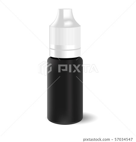 Blank black vape liquid dropper bottle with white - Stock Illustration ...