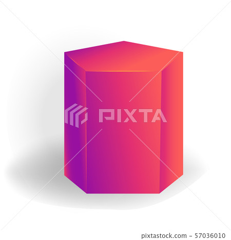 pentagonal prism - One 3D geometric shape with... - Stock Illustration ...