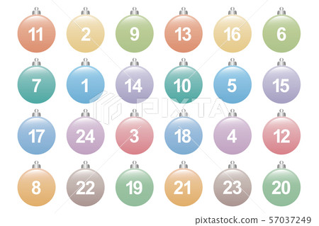 colorful christmas ball advent calendar on... - Stock Illustration ...
