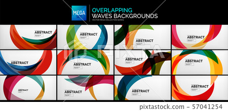 Set of transparent overlapping wave...-插圖素材 [57041254] - PIXTA圖庫