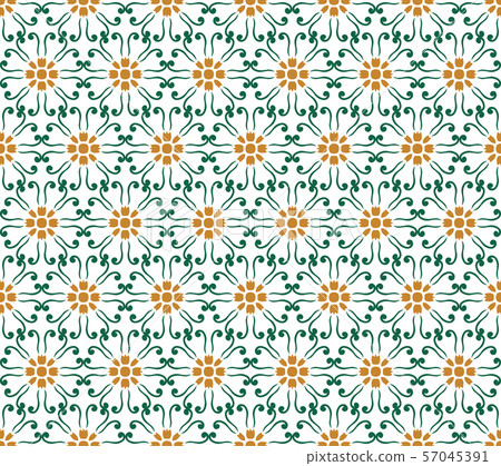 geometric flower floral seamless pattern - Stock Illustration [57045391 ...