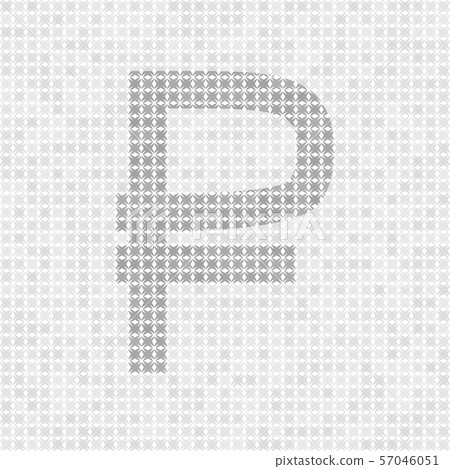 Gray abstract grid vector rouble symbol - Stock Illustration [57046051 ...