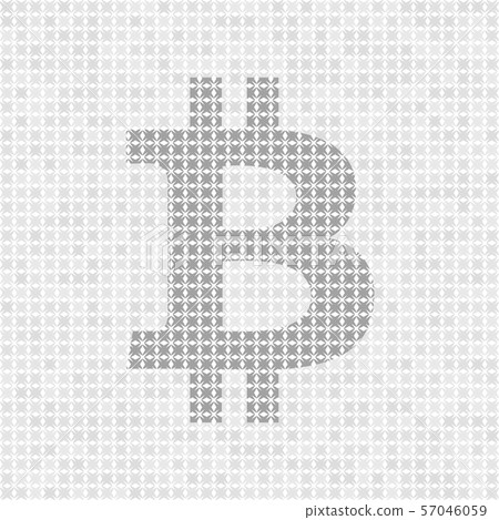 Gray abstract grid vector bitcoin symbol - Stock Illustration [57046059 ...