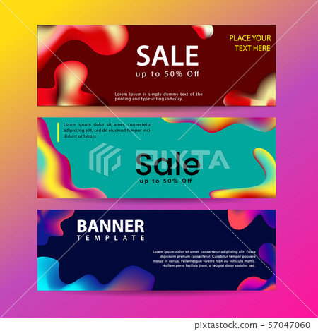 Vector design for horizontal banners set, web - Stock Illustration ...