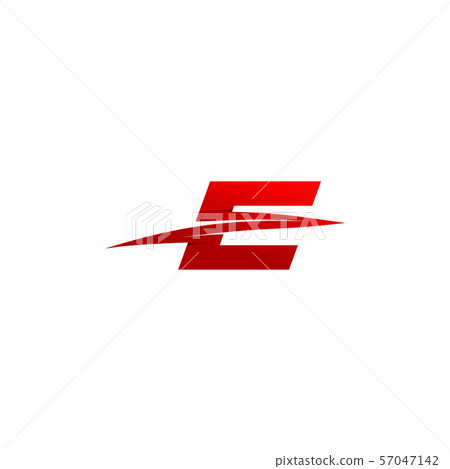 Trendy creative stylish sliced E initial based - Stock Illustration ...