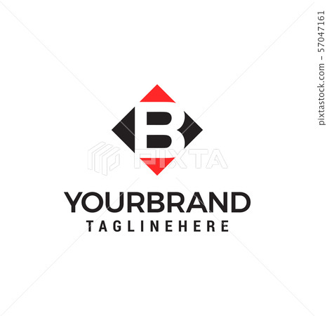 letter B negative space square logo vector design - Stock Illustration ...