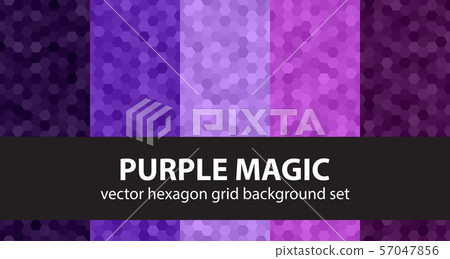 Hexagon pattern set Purple Magic. Vector seamless - Stock Illustration ...