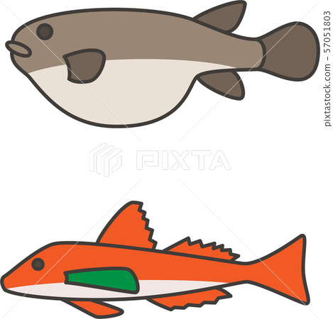 Blowfish and Houbou - Stock Illustration [57051803] - PIXTA