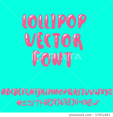 Simple glossy pink font. Lollipop vector alphabet. - Stock Illustration ...