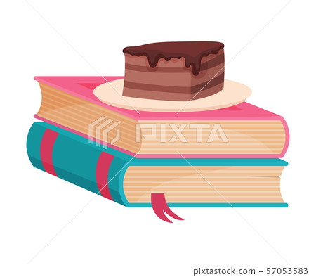 Stack of two books. Vector illustration on a... - Stock Illustration ...