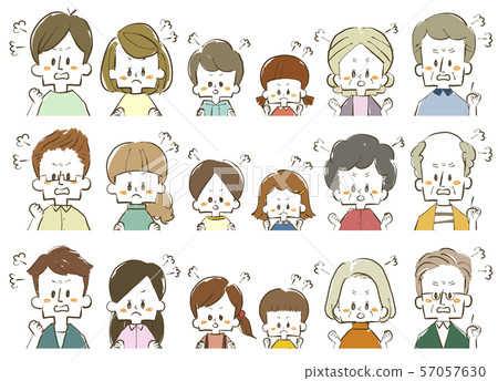 Family-get angry-three generations - Stock Illustration [57057630] - PIXTA