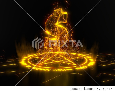 dollar summoning circle with pentagram for - Stock Illustration ...