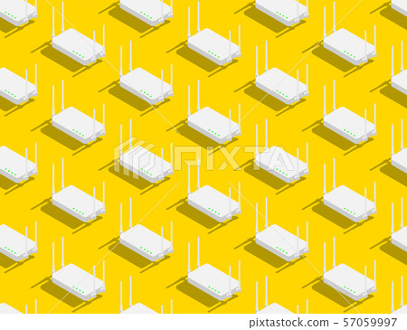 Router online 3D isometric seamless pattern,... - Stock Illustration ...