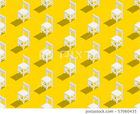Wooden chair 3D isometric seamless pattern,... - Stock Illustration ...
