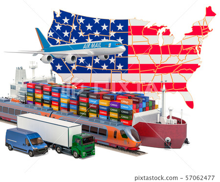 Cargo shipping in the United States - Stock Illustration [57062477] - PIXTA