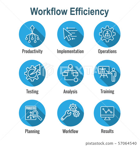 Workflow Efficiency Icon Set - has Operations, - Stock Illustration ...