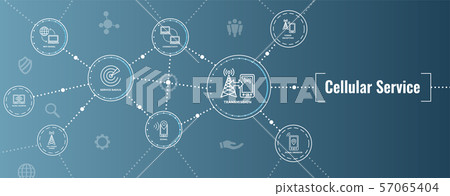 Mobile Cellular Service Web Header Banner with-插圖素材 [57065404] - PIXTA圖庫