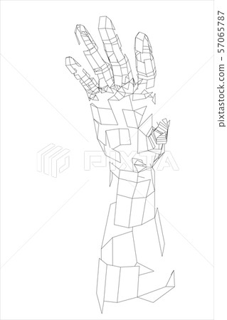 Outline human hand vector. Wire-frame style-插圖素材 [57065787] - PIXTA圖庫