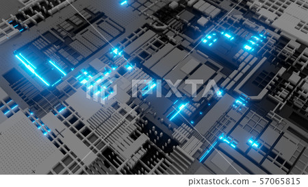 3d render Abstract Technology Background With... - Stock Illustration ...