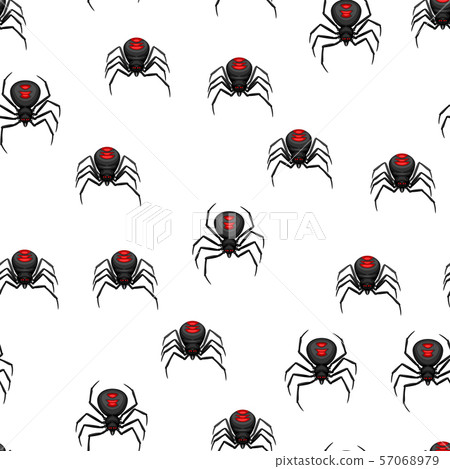 Seamless pattern with black widow spiders. - Stock Illustration ...
