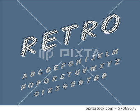 Retro font and alphabet. Stock vector illustration - Stock Illustration ...