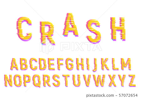Glitch font alphabet design. Distorted vector... - Stock Illustration ...
